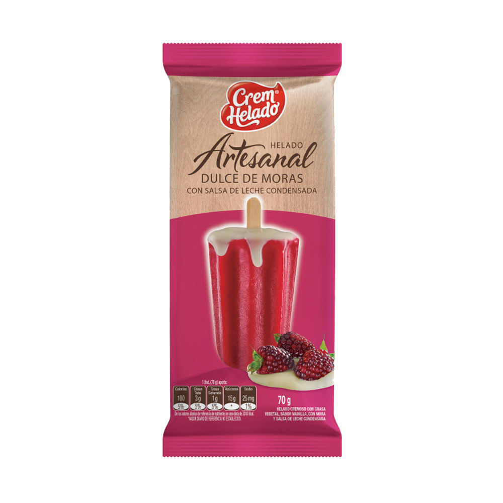 Helado Crem Helado artesanal dulce moras x 70g - Tiendas Metro Colombia